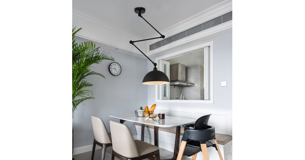 Овална кръгла лампа полилей за кухня осветление за дневна или спалня с чупещи рамена